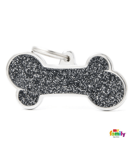 ID Tag - Shiny Blacl XL Bone